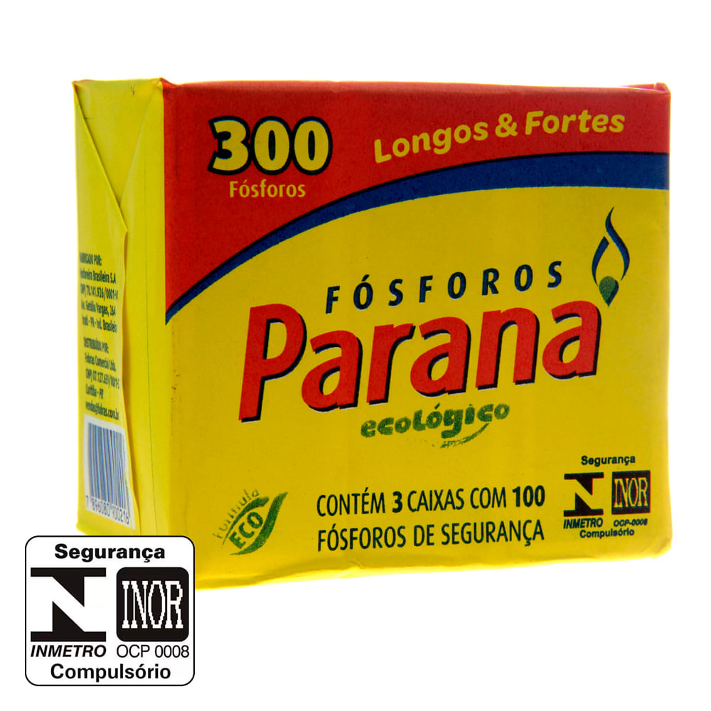 Fósforo Paraná Maço Com 3 Unidades