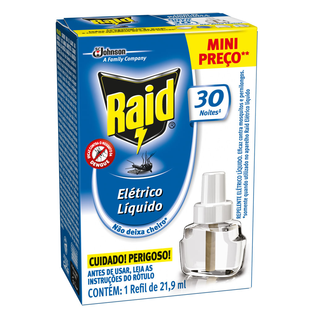 Inseticida Elétrico Líquido 30 Noites Raid