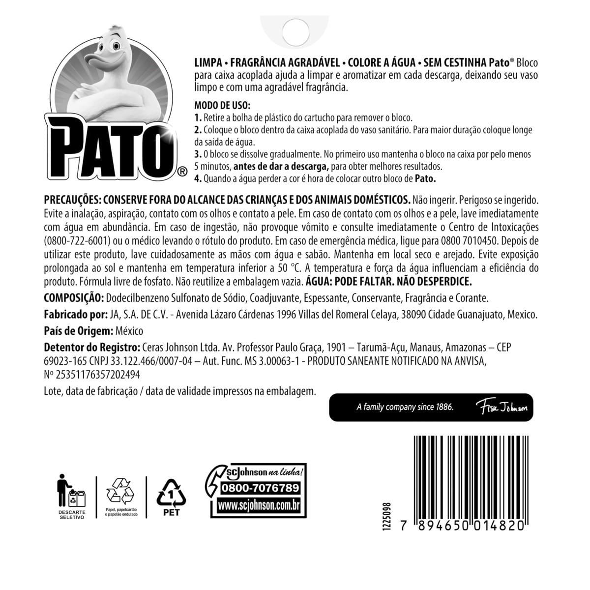 Bloco Sanitario Caixa Acoplada Pato Violeta Virtual 52g