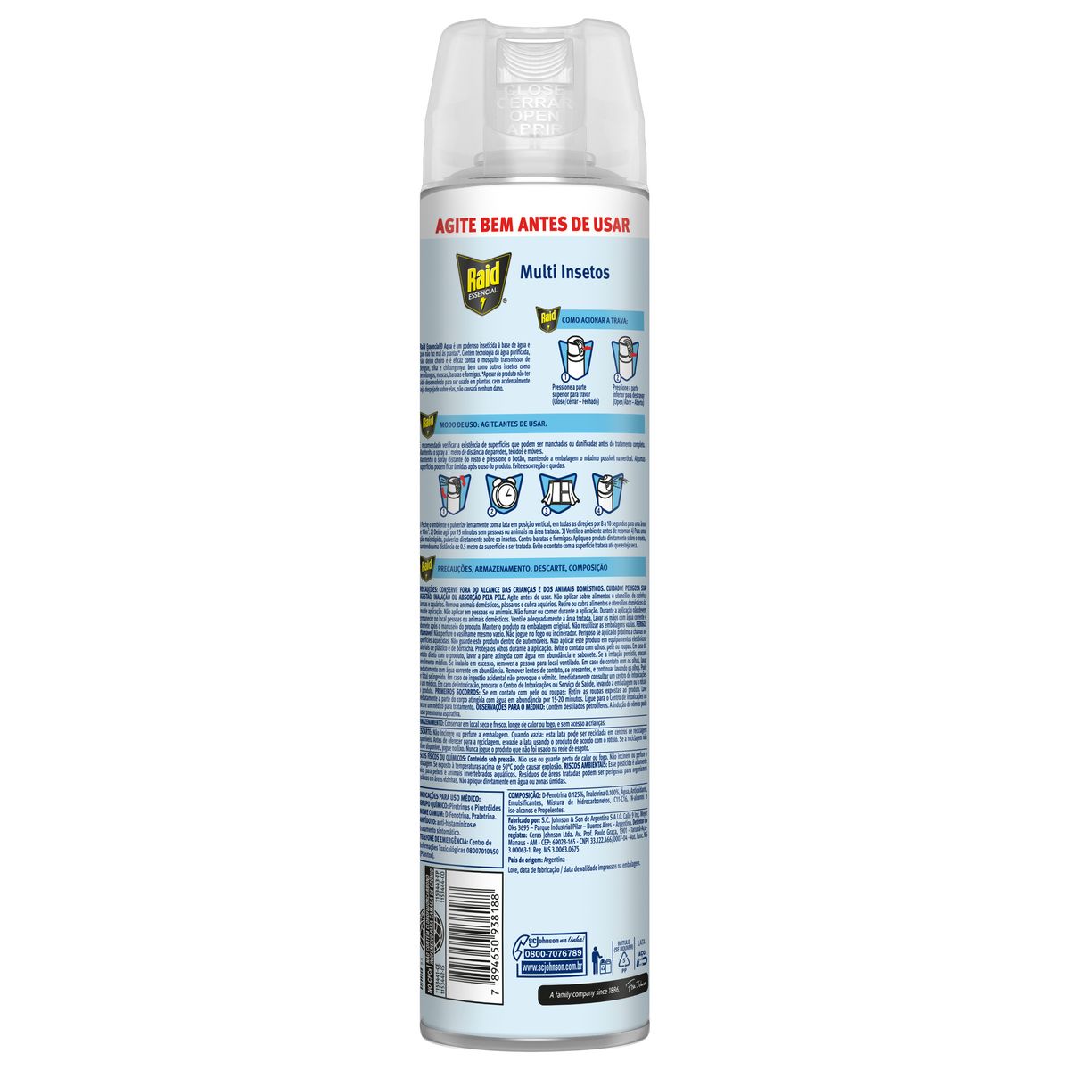 Inseticida Aerossol Raid Acqua Multi Insetos 420ml Leve Mais Pague Menos